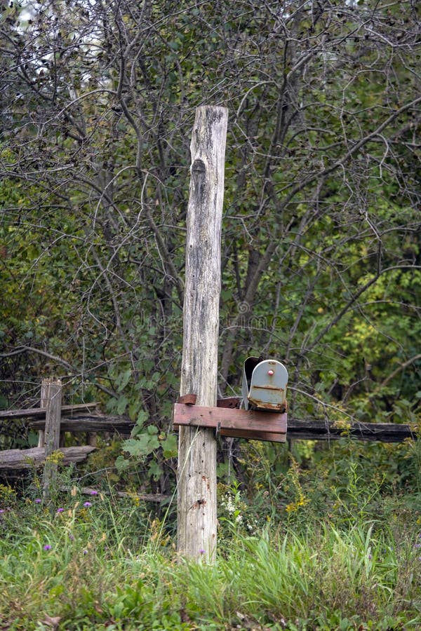 Old Mailbox by a Country Road Stock Photo - Image of correspondence ...