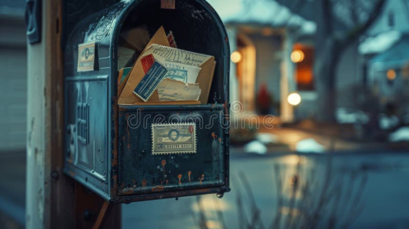 An Old Mailbox Overflowing with Mail.AI Generated Image Stock Image ...