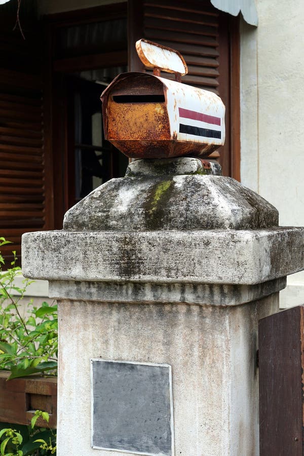 An Old Mailbox. Retro Mail Box. Stock Photo - Image of aged ...