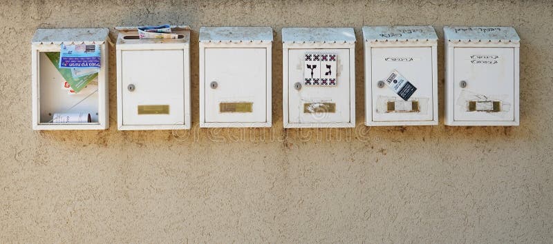 Old Mailboxes in Israel. Vintage Concept Editorial Image - Image of ...