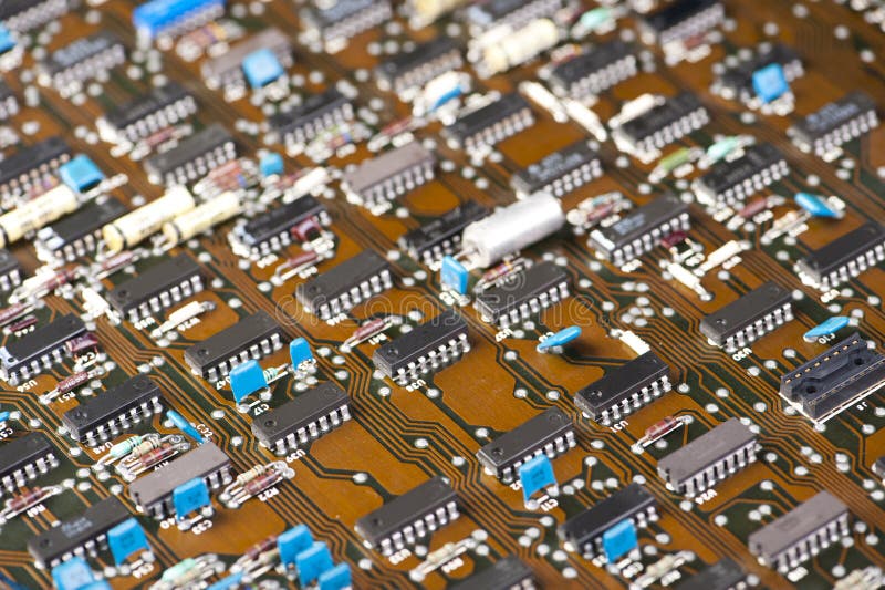 Old Mainframe Controller Board Stock Image - Image of closeup, circuit ...