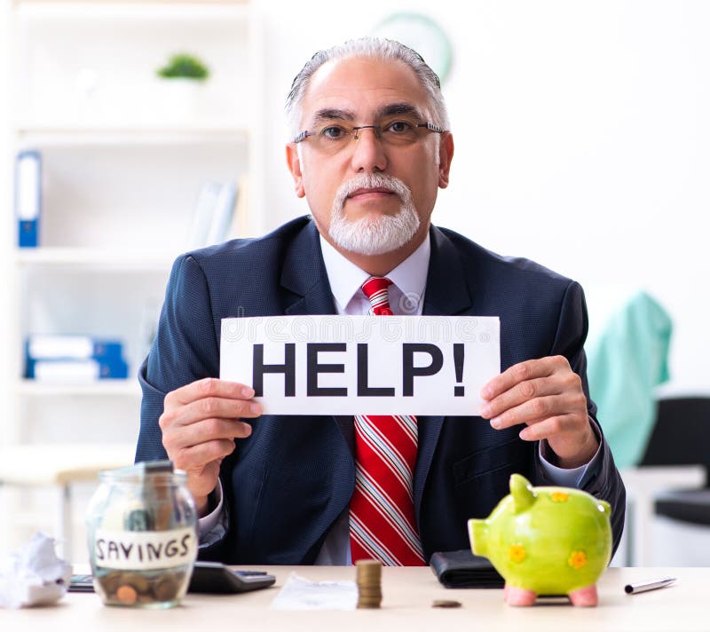 Old Male Accountant in Budget Planning Concept Stock Photo - Image of ...