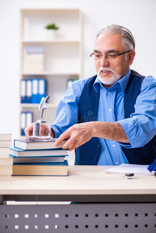 Old Male Author Winning Award Stock Photo - Image of home, publishing ...
