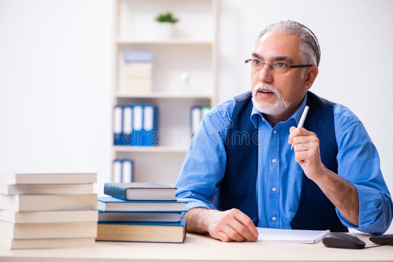 Old Male Author Writing Books Stock Photo - Image of home, books: 192496718
