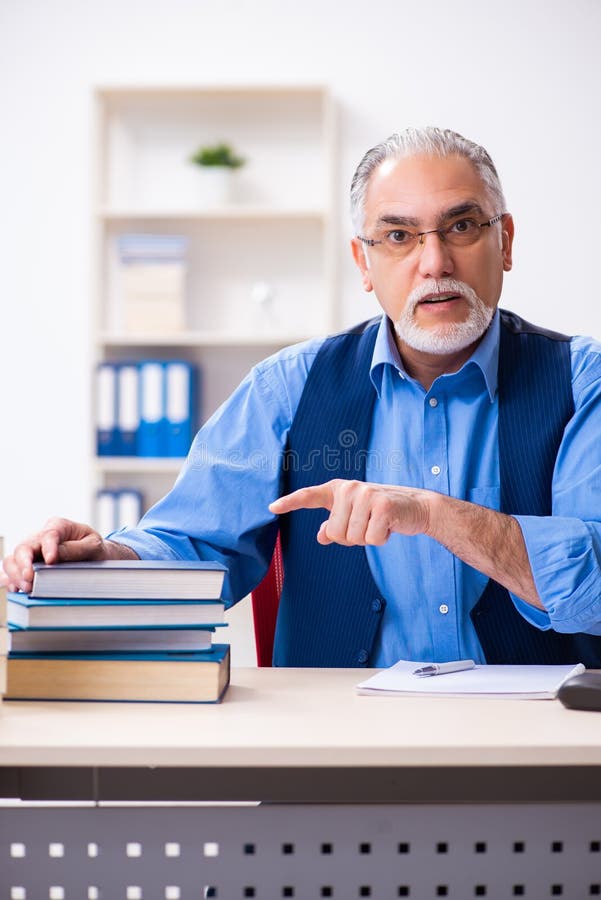 Old Male Author Writing Books Stock Photo - Image of article ...
