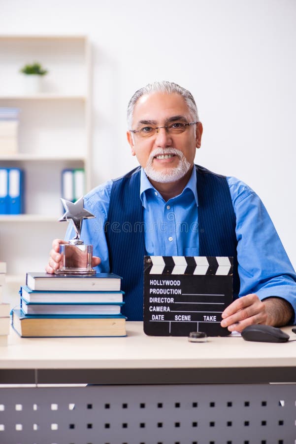 Old Male Author Writing Screenplay Stock Image - Image of book, movie ...