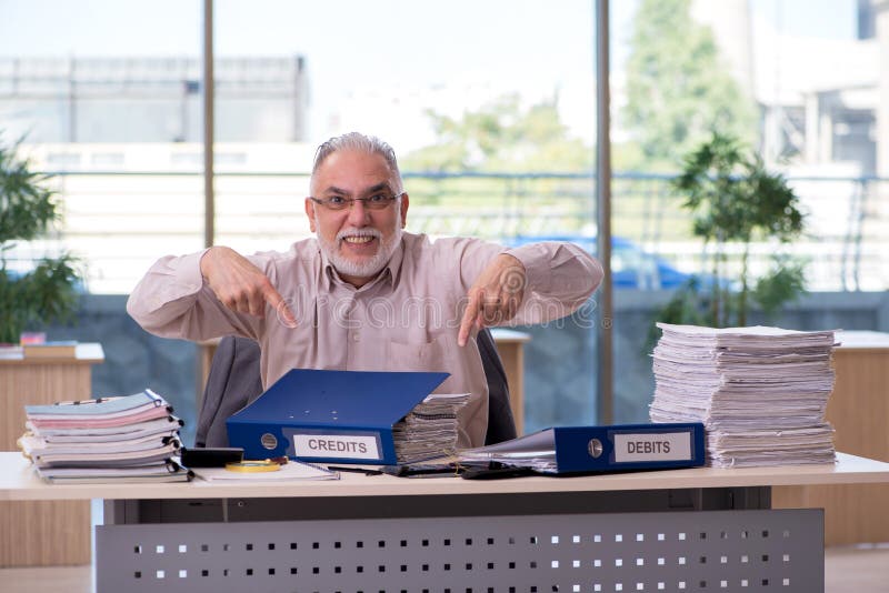 Old Male Bookkeeper in Budget Planning Concept Stock Image - Image of ...