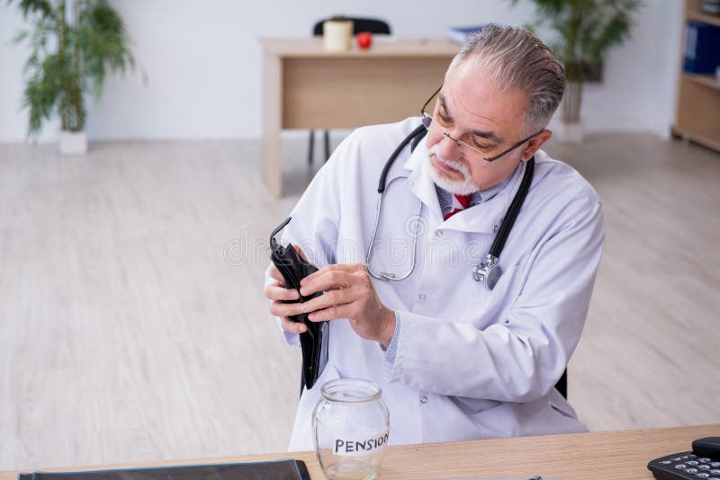 Old Male Doctor in Retirement Concept Stock Photo - Image of healthcare ...