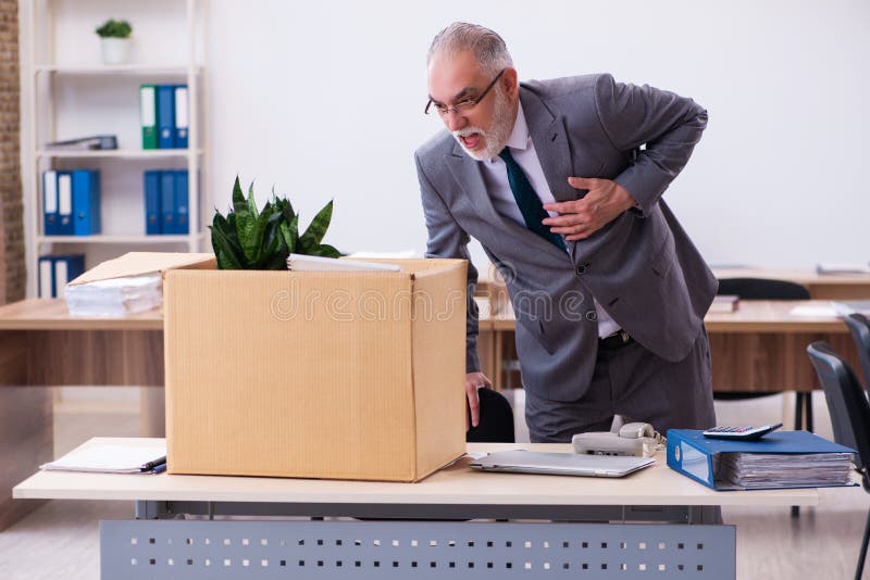 Old Male Employee Being Fired from His Work Stock Photo - Image of ...