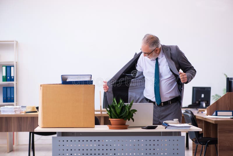 Old Male Employee Being Fired from His Work Stock Photo - Image of ...