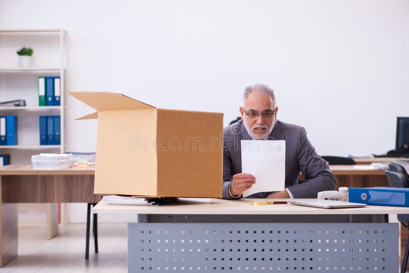Old Male Employee Being Fired from His Work Stock Photo - Image of ...