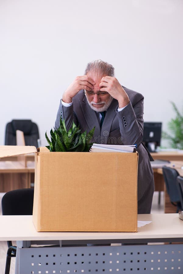 Old Male Employee Being Fired from His Work Stock Photo - Image of ...