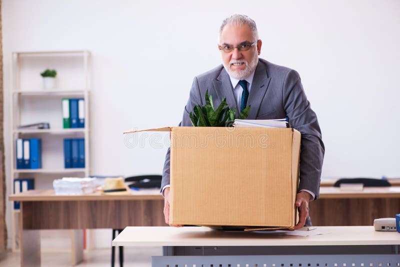 Old Male Employee Being Fired from His Work Stock Photo - Image of ...