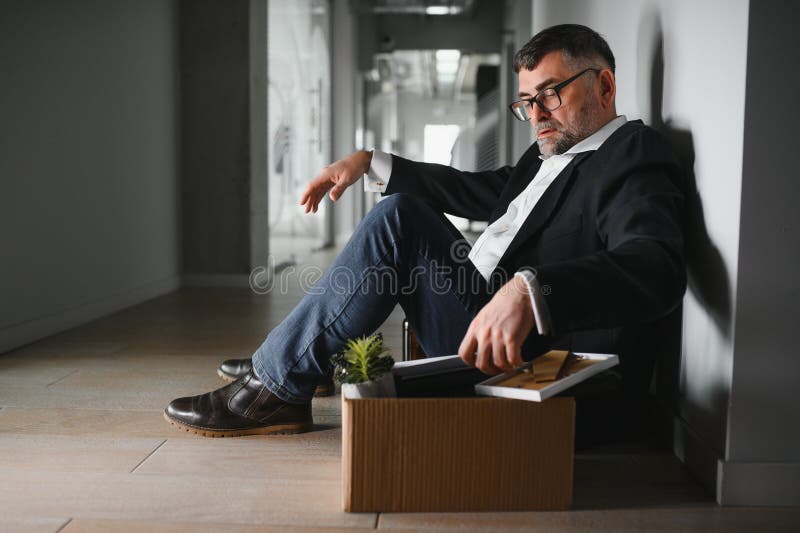 Old Male Employee Being Fired from His Work Stock Image - Image of ...