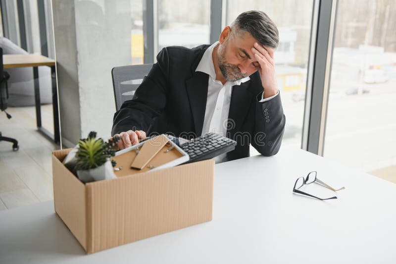Old Male Employee Being Fired from His Work Stock Photo - Image of ...