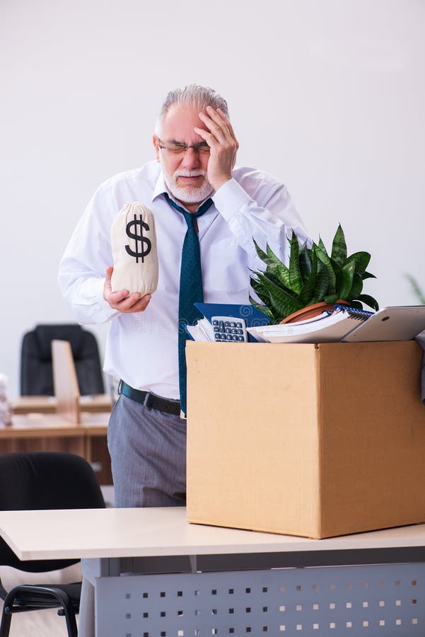 Old Male Employee Being Fired from His Work in Retirement Concept Stock ...