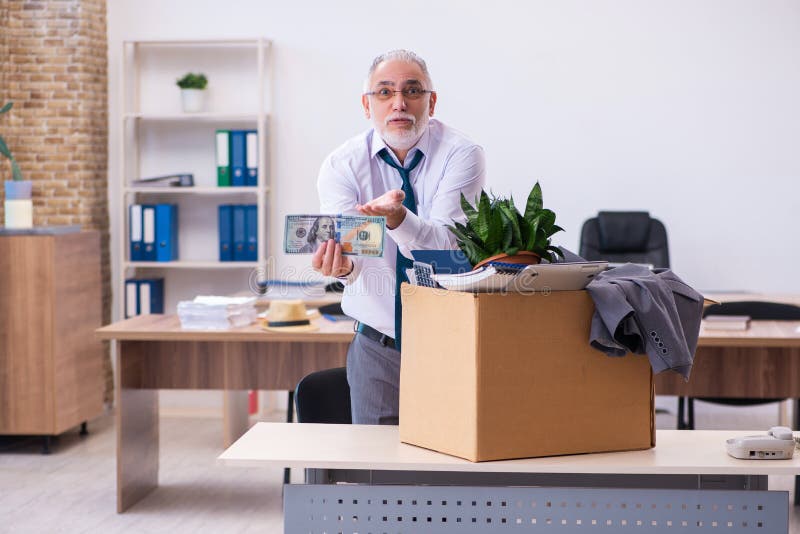 Old Male Employee Being Fired from His Work in Retirement Concept Stock ...