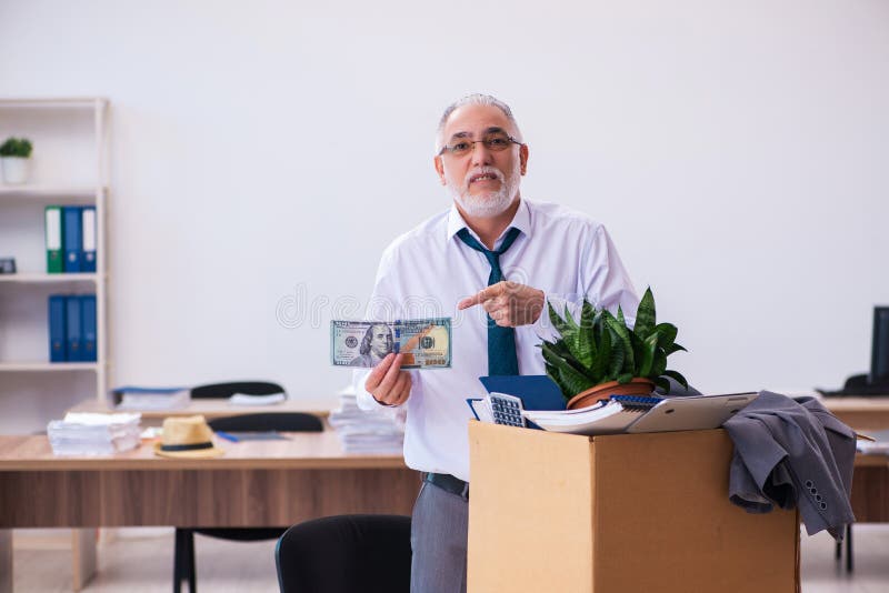 Old Male Employee Being Fired from His Work in Retirement Concept Stock ...