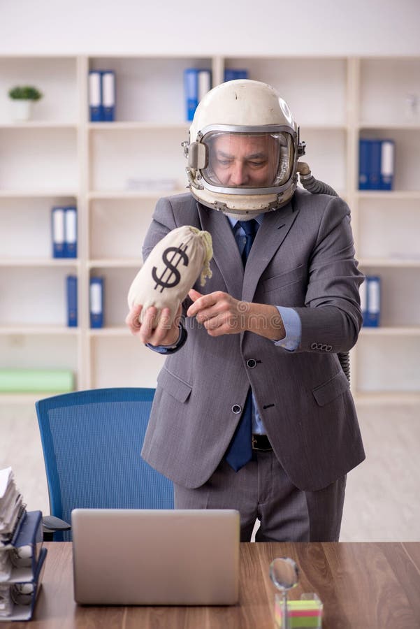 Old Male Employee in Remuneration Concept Stock Image - Image of sack ...