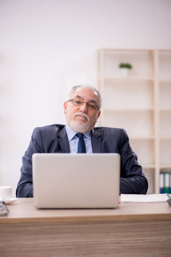 Old Male Employee Working in the Office Stock Photo - Image of missing ...