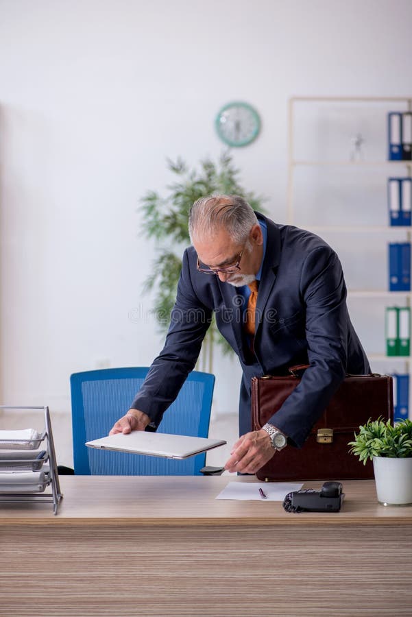 Old Boss Working in the Office Stock Photo - Image of male, employee ...
