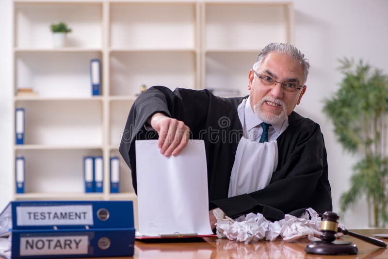 Old Male Judge Working in Courthouse Stock Photo - Image of justice ...