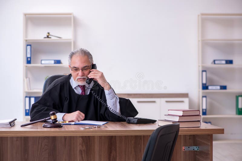 Old Male Judge Working in the Courthouse Stock Photo - Image of legal ...