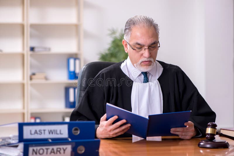 Old Male Judge Working in Courthouse Stock Photo - Image of judge ...