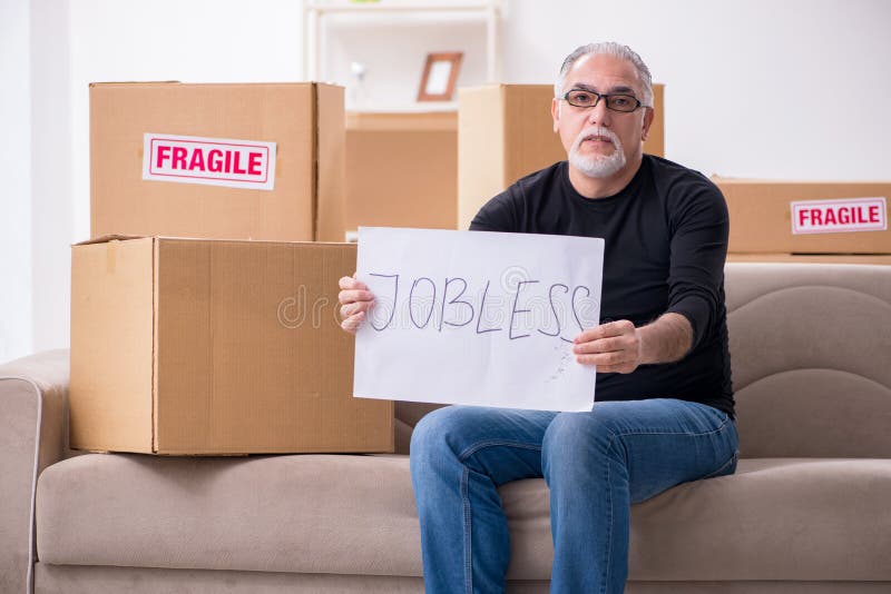 Old Male Professional Mover Doing Home Relocation Stock Image - Image ...
