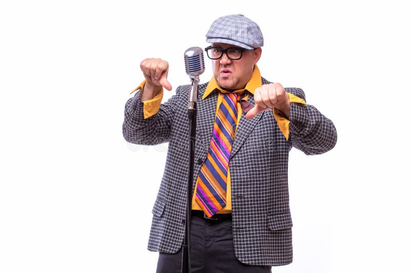 Old male singer stock image. Image of artist, 60th, occupation - 73734363