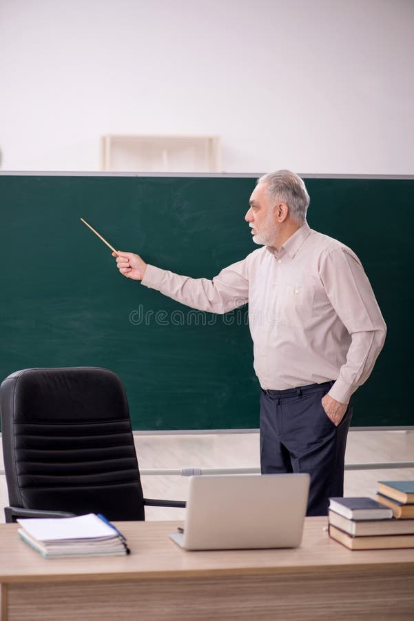 Old Male Teacher in the Classroom Stock Photo - Image of school ...