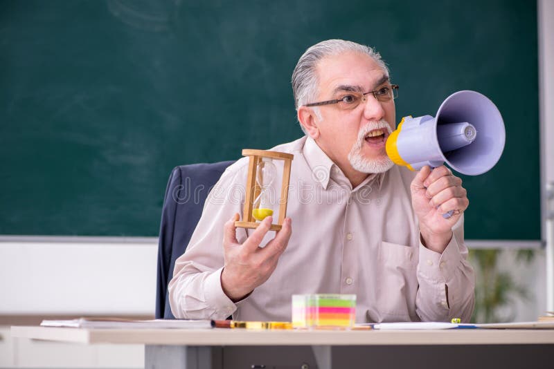 Old Male Teacher in the Classroom Stock Photo - Image of lecturer, exam ...