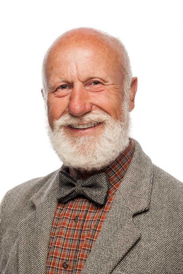 Senior Man Smiling Isolated on White Stock Photo - Image of aged ...