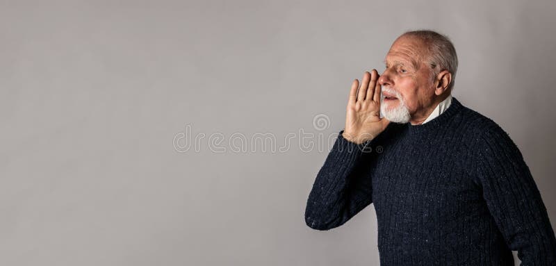Old Man in Blue is Screaming Stock Image - Image of grandfather, scream ...
