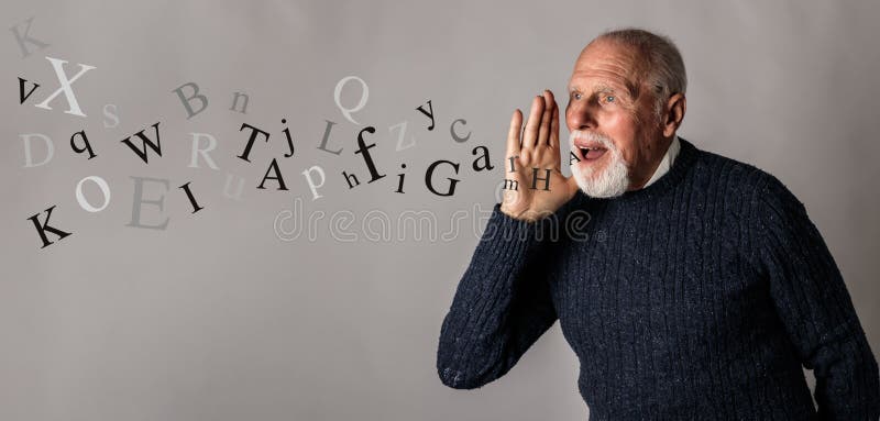 Old Man in Blue is Screaming Stock Photo - Image of howling, blue ...