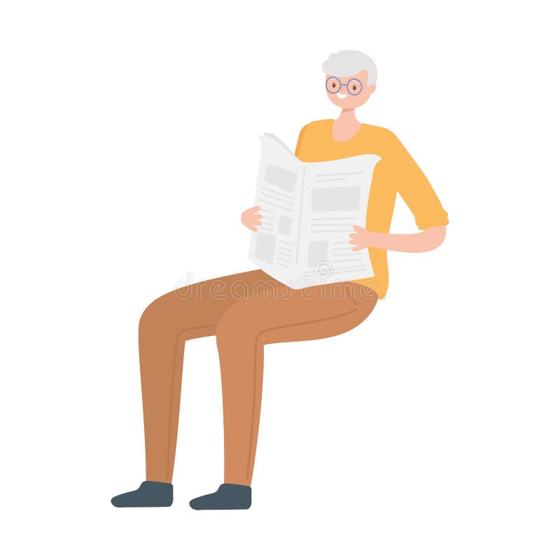 Magazine Older Reading Stock Illustrations 10 Magazine Older Reading