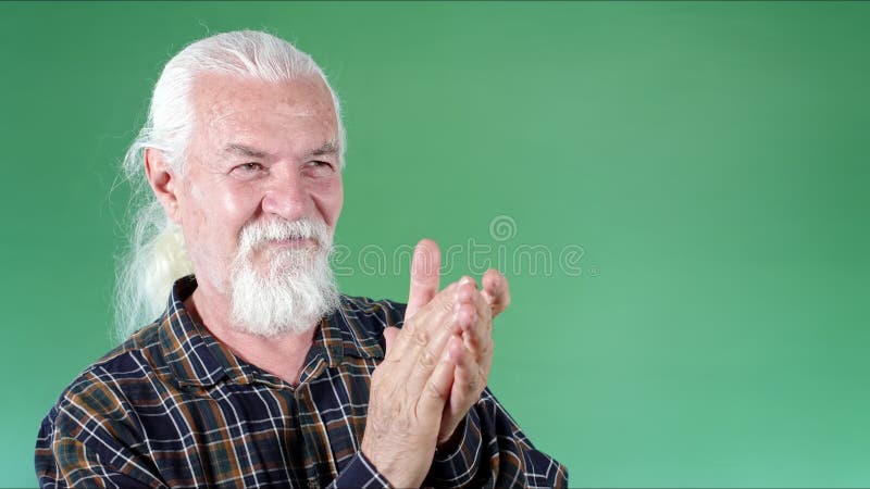 The Old Man is Clappping His Hands Stock Image - Image of horizontal ...