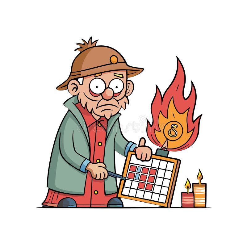 Old Man Concentrating on Bingo Game Stock Image - Illustration of media ...