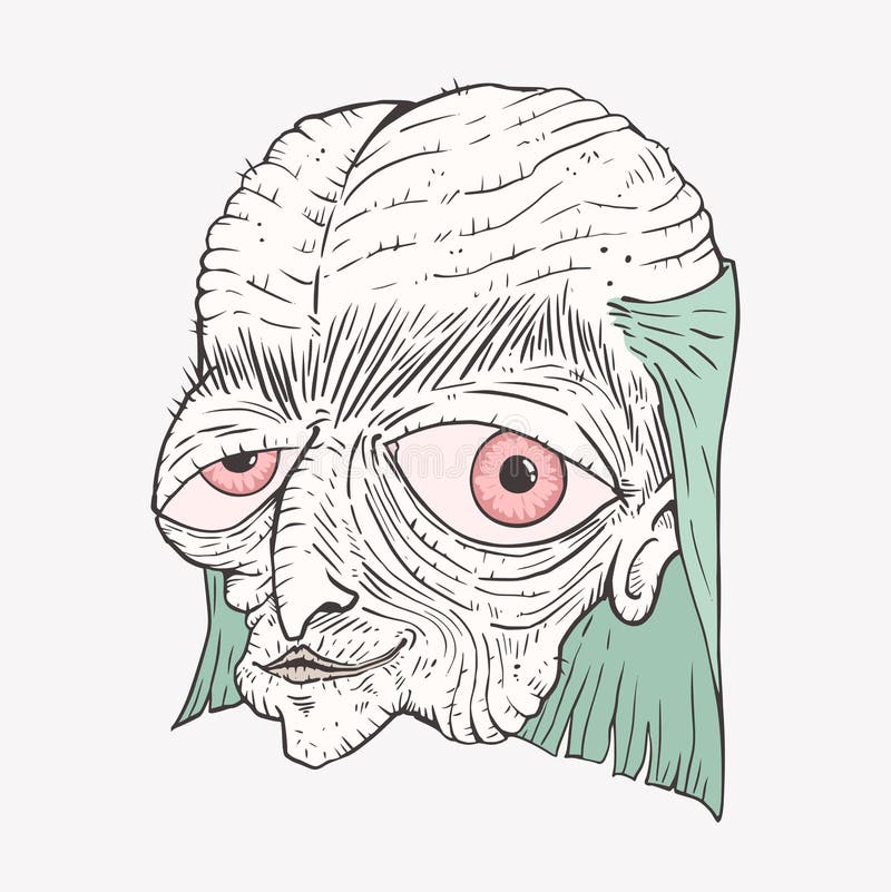 Old man creepy face stock vector. Illustration of comic - 309081909