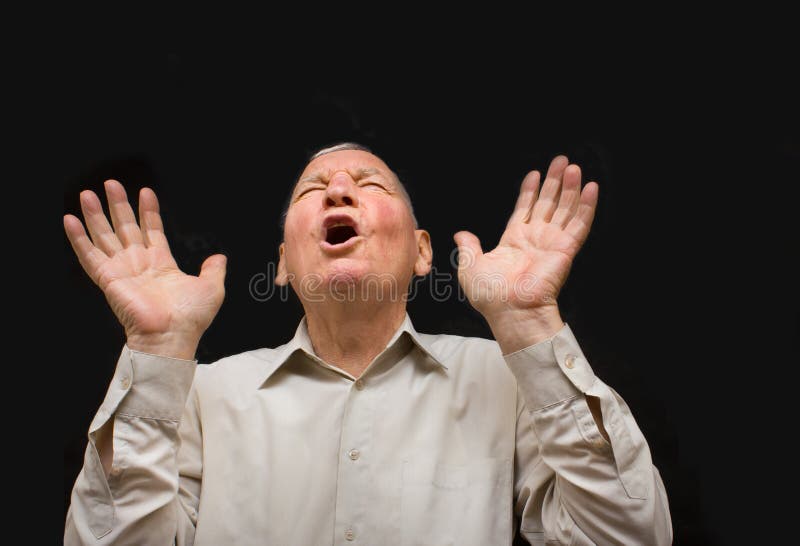 The Collage From Different Emotions Of Senior Woman And Man Stock Image ...