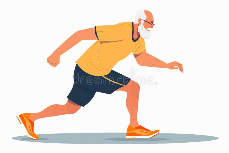 Old Man Exercising Isolated Stock Vector - Illustration of male, active ...