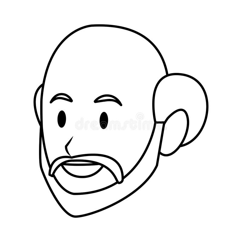 Old Man Face Black and White Stock Vector - Illustration of person ...