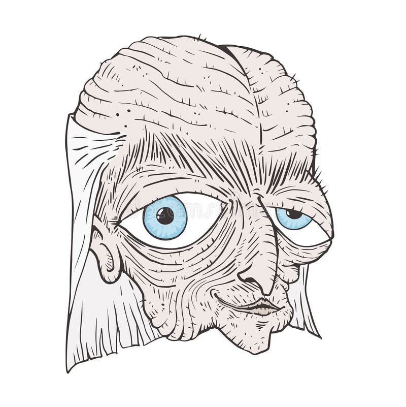 Old man face draw stock vector. Illustration of human - 314200024