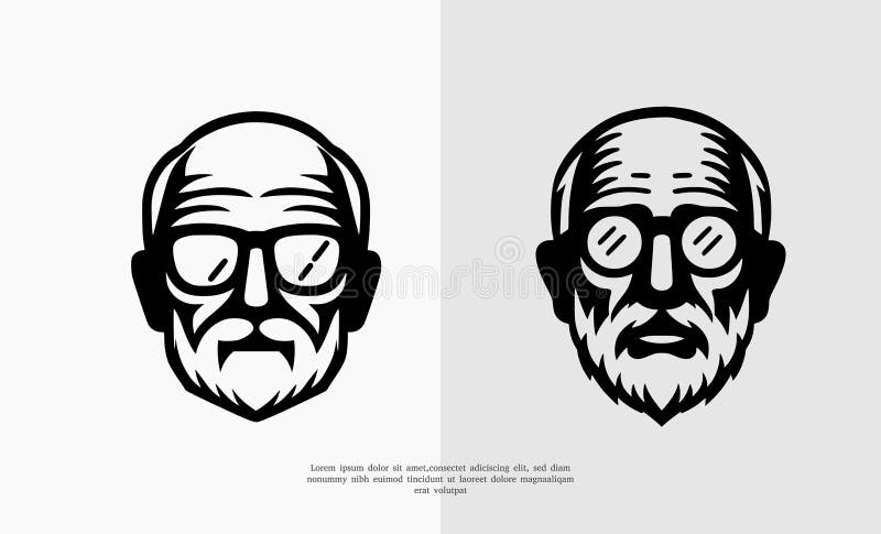Old Man Face Silhouette Logo Stock Vector - Illustration of classic ...