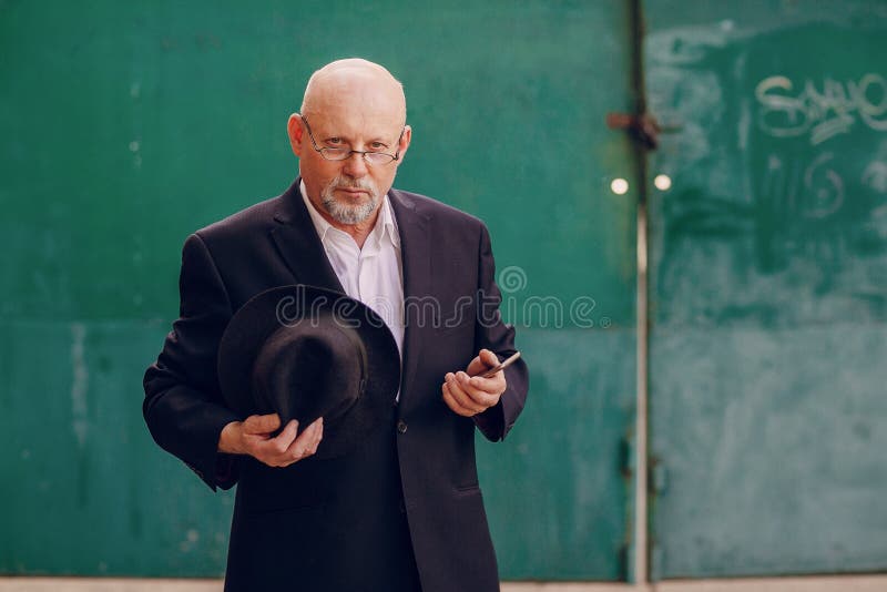 Old man in field stock photo. Image of older, light, fashion - 90417718