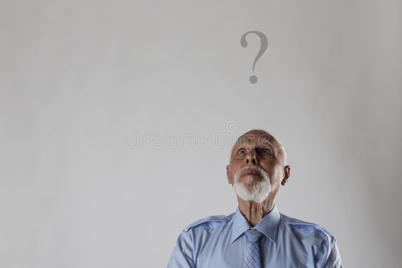 Old man and question mark stock image. Image of concept - 169506737