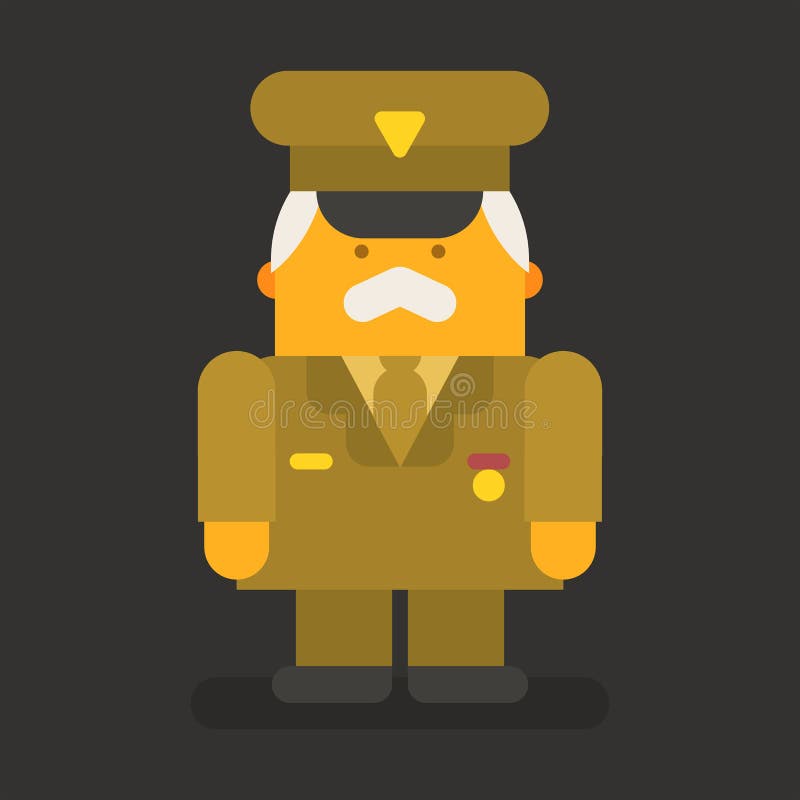 Old Man General Military. Vector Character Stock Vector - Illustration ...