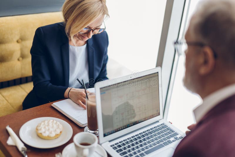 Old Man in Glasses Looking at the Screen of the Computer Stock Photo ...