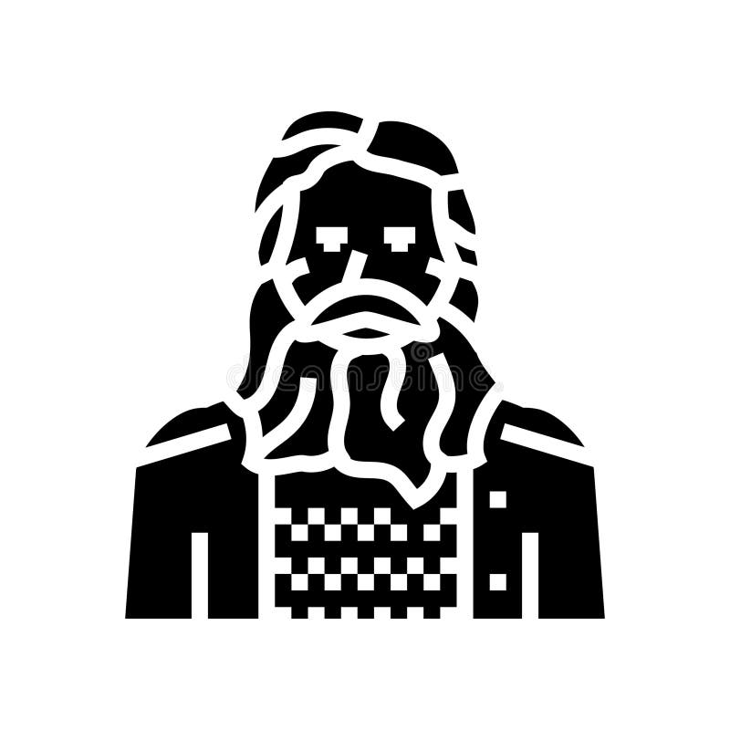 Old Man Glyph Icon Vector Illustration Stock Vector - Illustration of ...