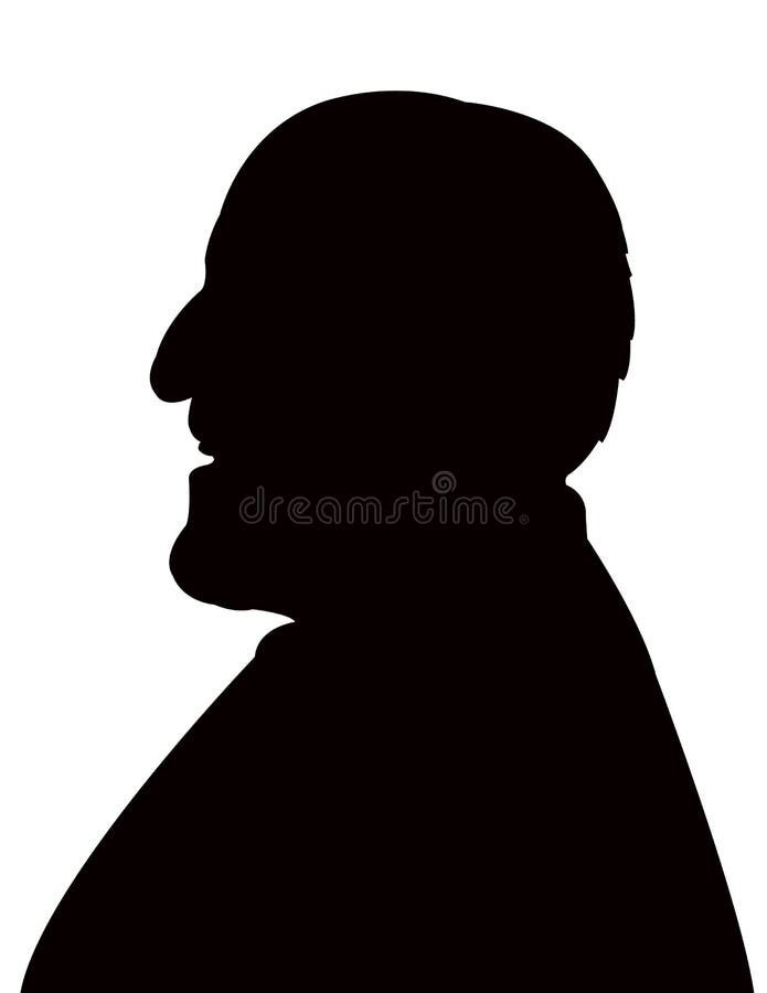 An Old Man Head, Body Part Silhouette Vector Stock Vector ...